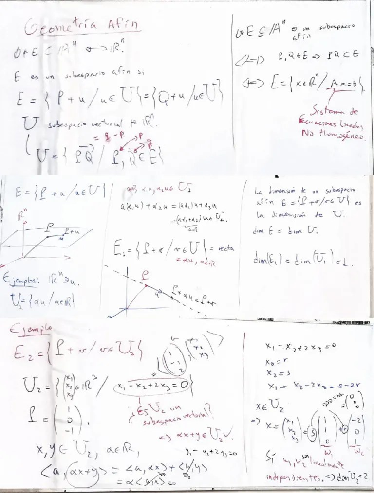 Apungtes De Geometria Afin Pdf