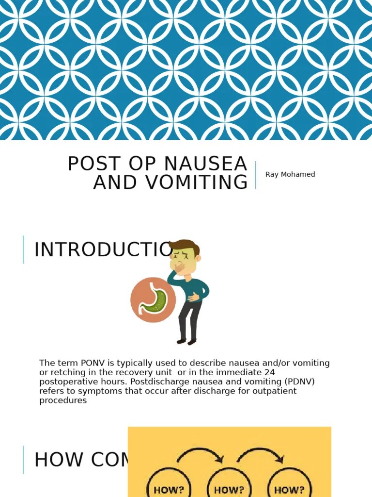 Postoperative Nausea And Vomiting Guide Pdf Anesthesia Pharmacology