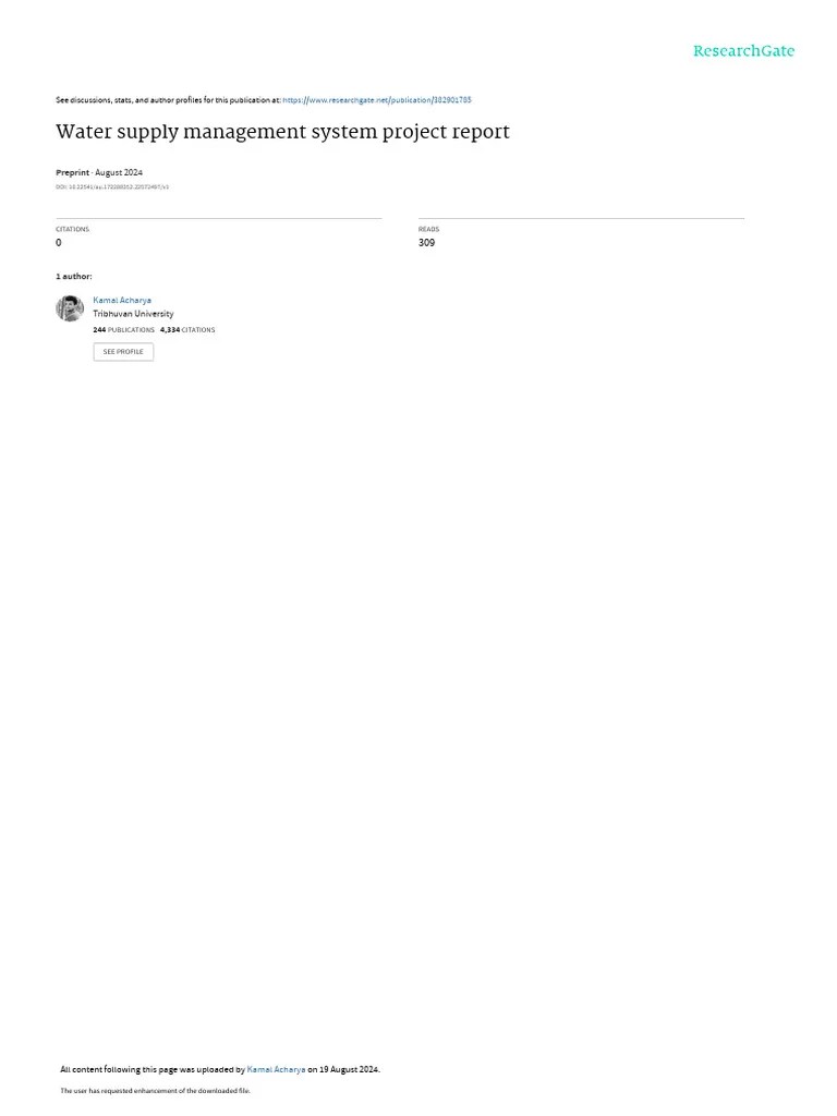 Water Supply Management System Project Report Pdf Microsoft Access