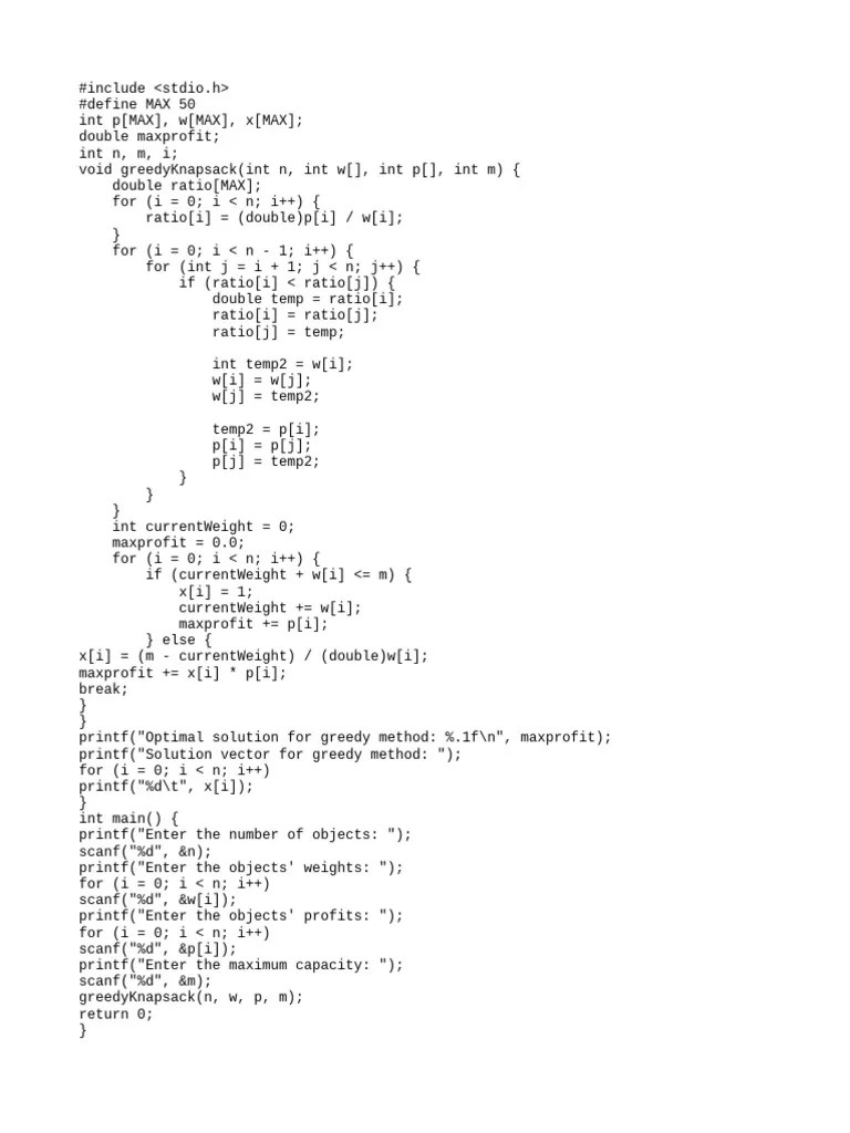 Knapsack Pdf