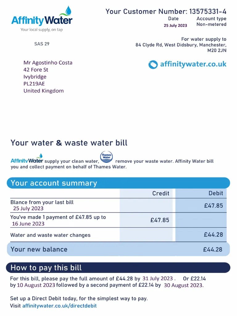 Water Bill Pdf