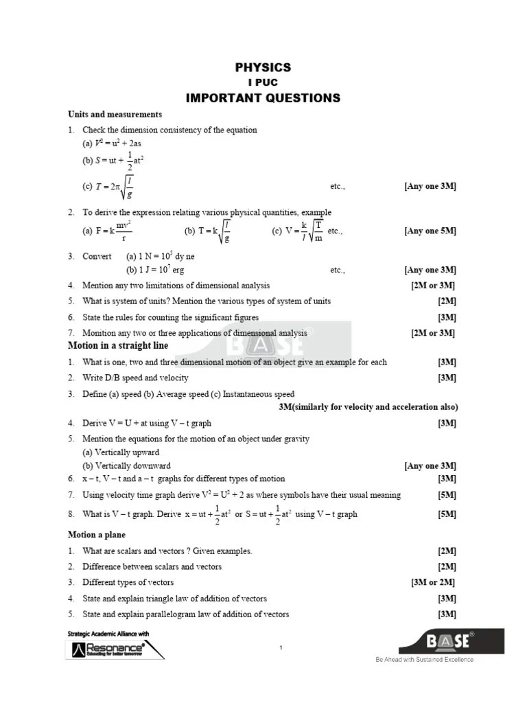 Ip Physics Important Questions Pdf Elasticity Physics Waves
