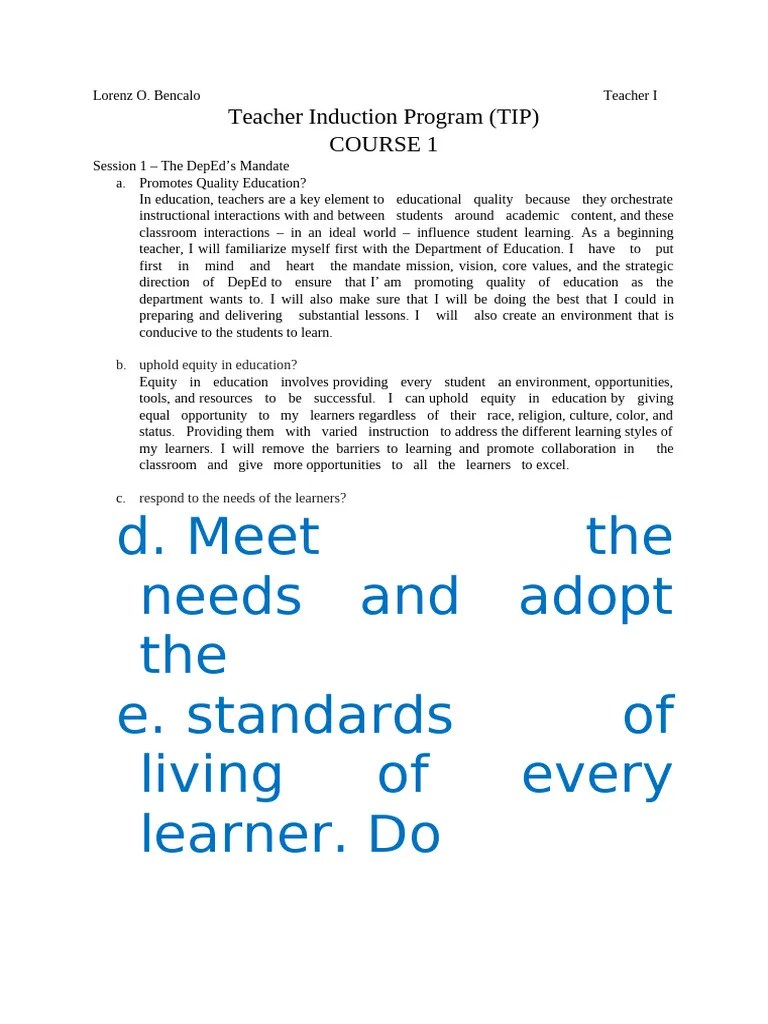 Teacher Induction Program Pdf Learning Teachers