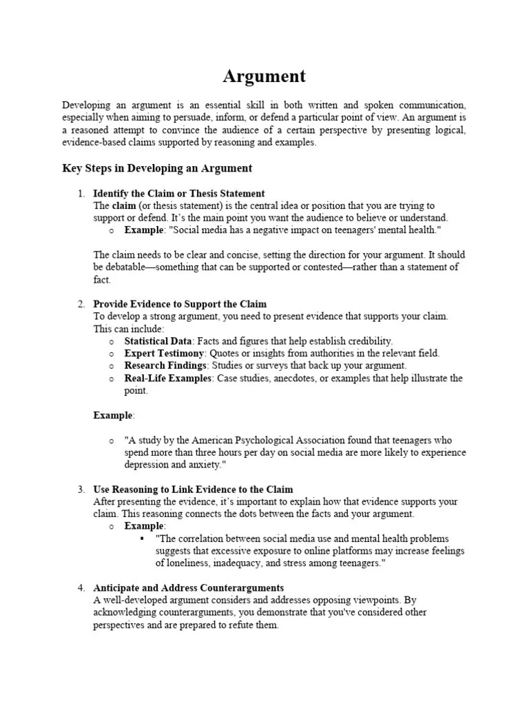Argument Pdf Argument Critical Thinking