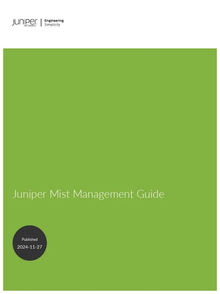 Mist Management Pdf Internet Protocol Suite Juniper Networks