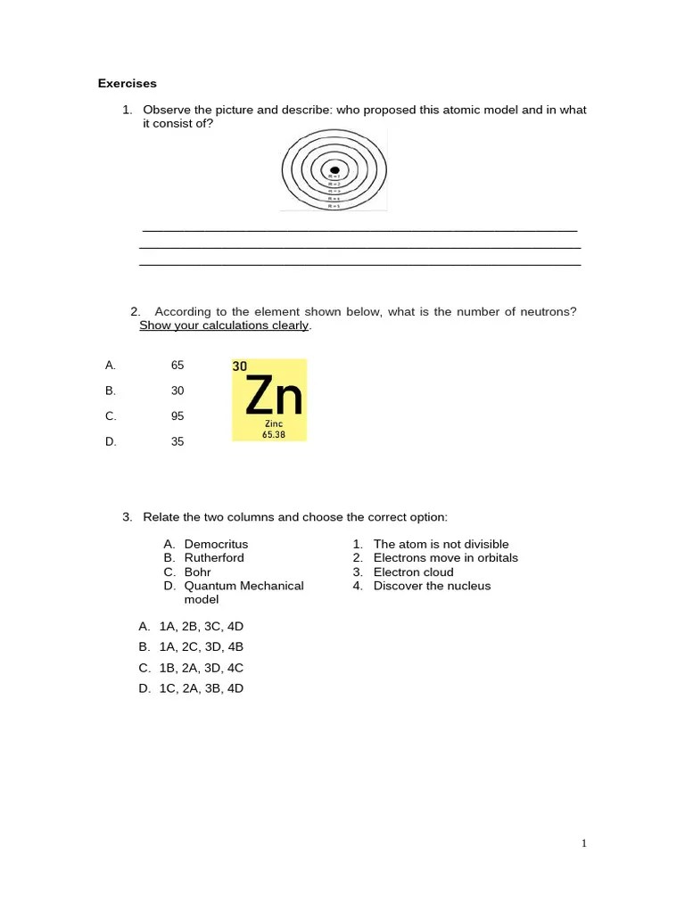 Exercises Atom Pdf