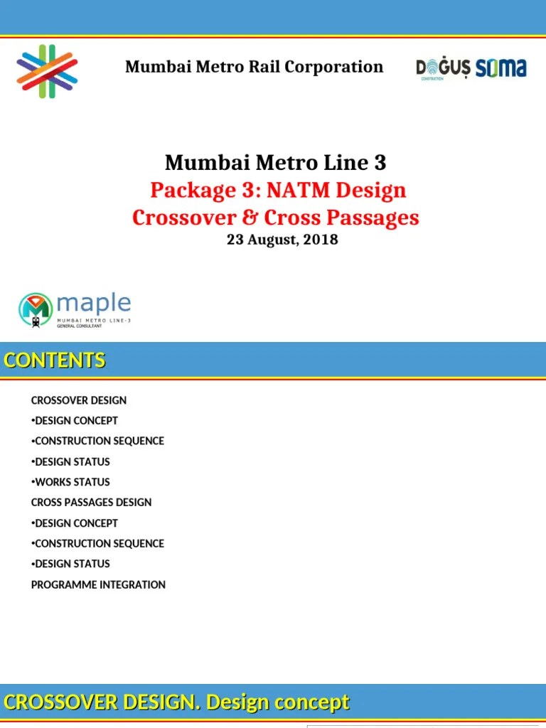 Mumbai Metro Line 3 Crossover Design Guide Pdf Civil Engineering