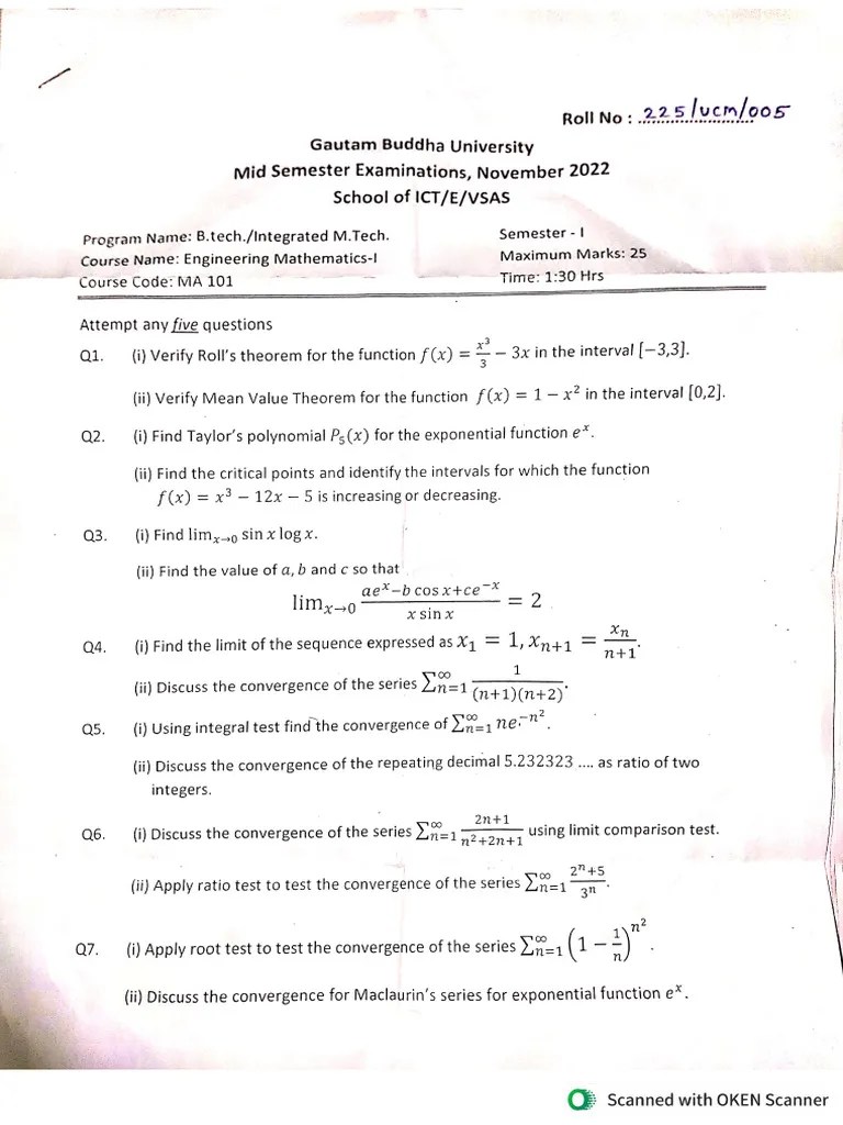 Mid Sem Exam Paper Pdf