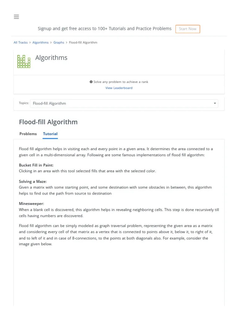 Flood Fill Algorithm Tutorials Pdf Combinatorics Discrete Mathematics