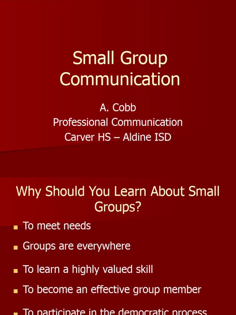 Small Group Communication Pdf Leadership Power Social And Political