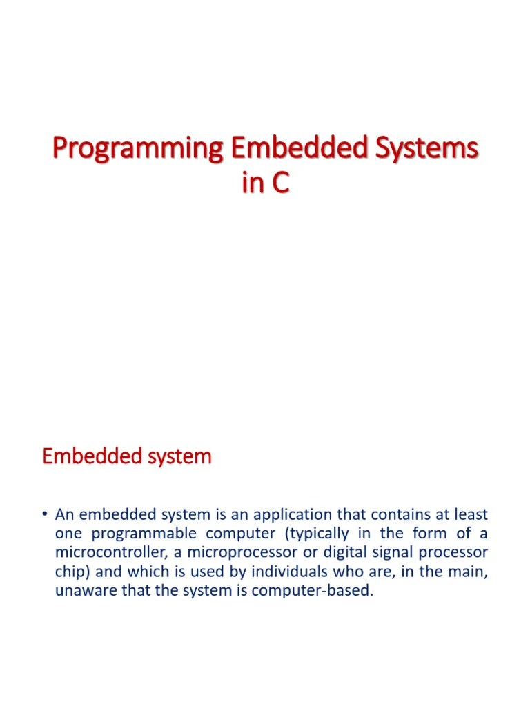 Embedded Systems Programming In C Pdf Embedded System Microcontroller