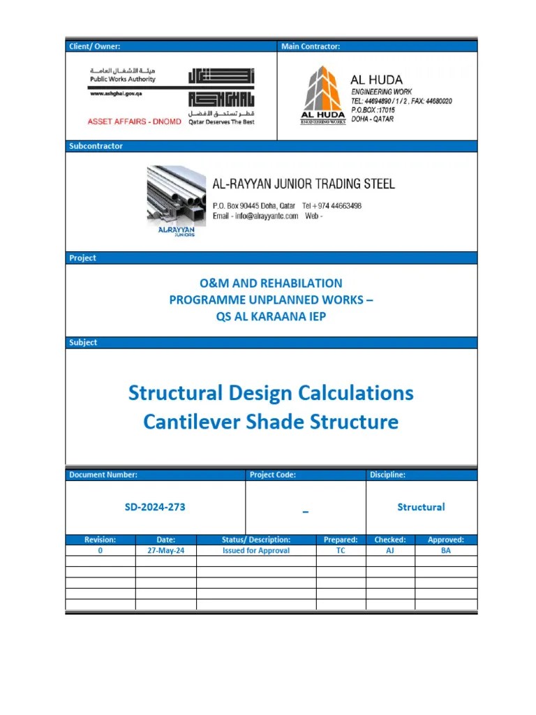 Cantilever Shade Structure Design Report Pdf Wound Civil Engineering