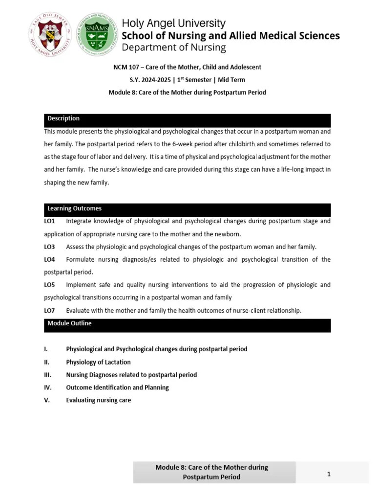 Postpartum Period Pdf Blood Pressure Uterus