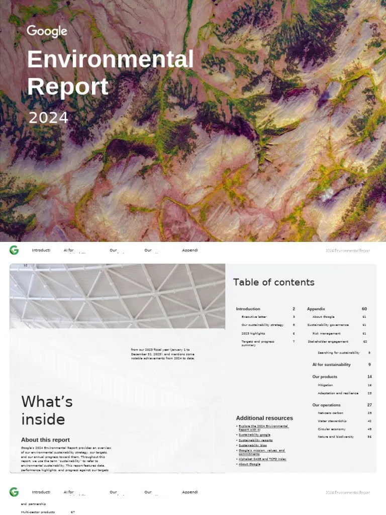 Google 2024 Environmental Report Pdf Renewable Energy Climate