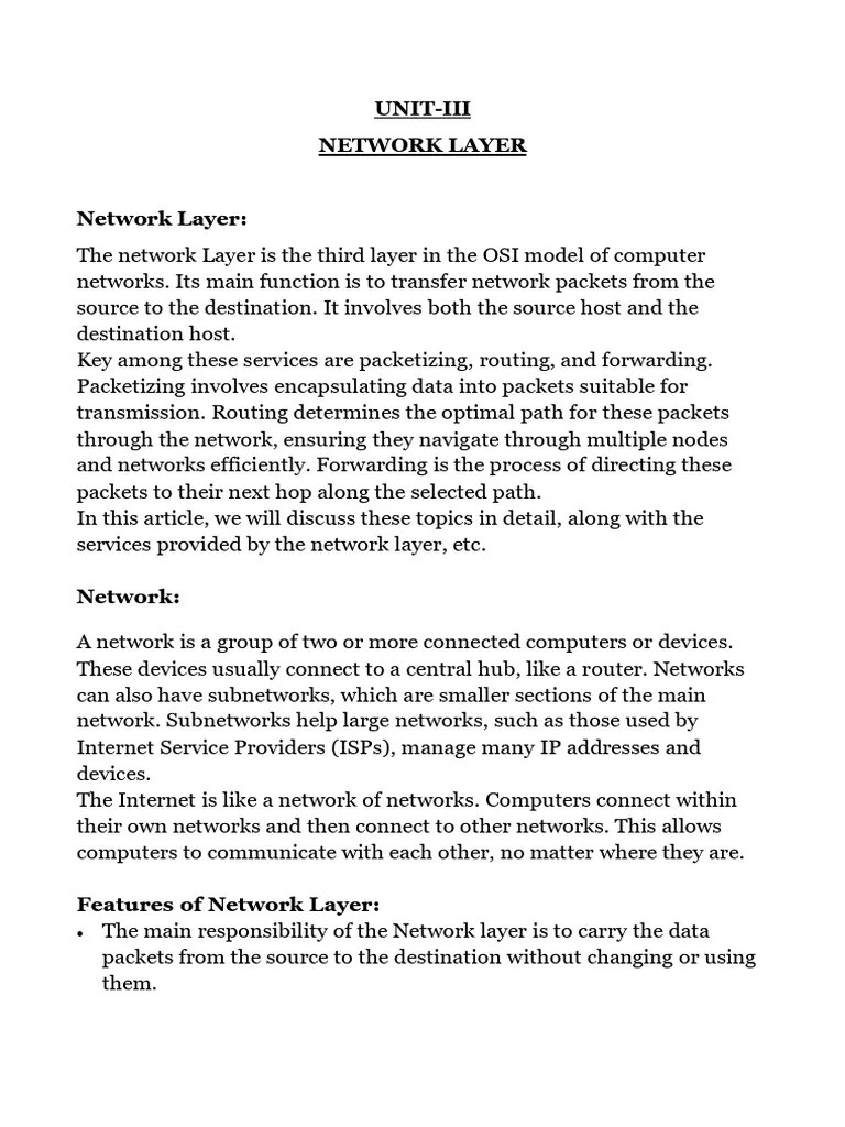 Class Notes Pdf Routing Computer Network