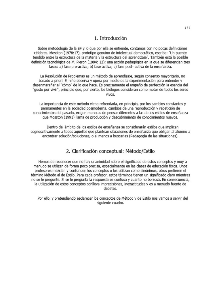Métodos De Resolución De Problemas En Ef Pdf Enseñando Aprendizaje