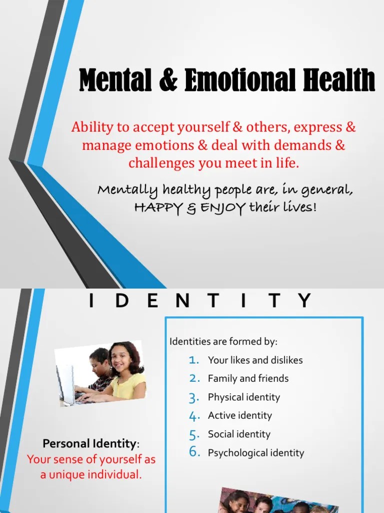 Mental Health And Positive Identity Guide Pdf Mental Disorder