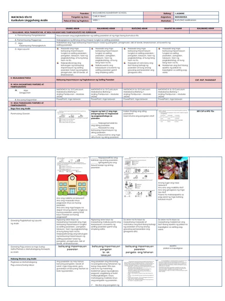 W1 Q3 Makabansa1 Matatag Dll Pdf