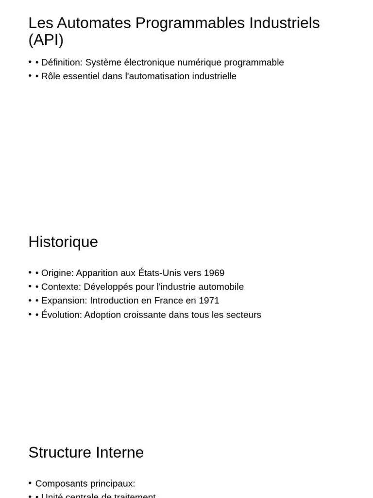Les Automates Programmables Industriels Api Pdf