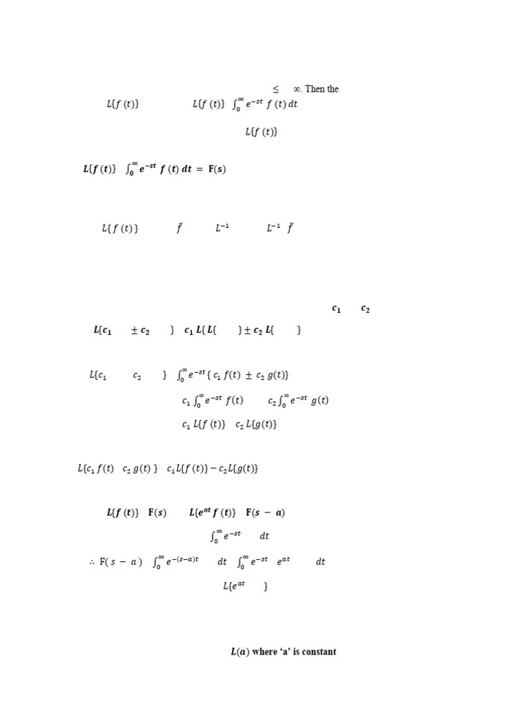 Laplace Transforms Notes | PDF | Function (Mathematics) | Real Number