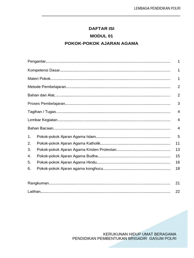 Daftar Isi Modul I Pdf