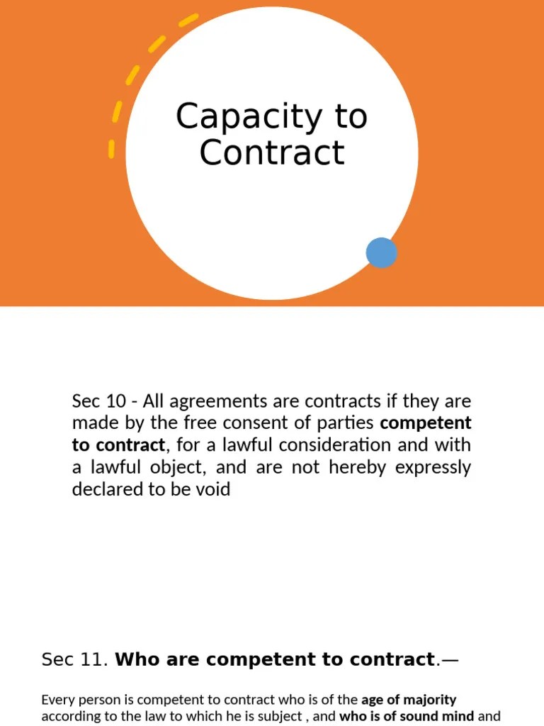 Capacity To Contract Official Pdf