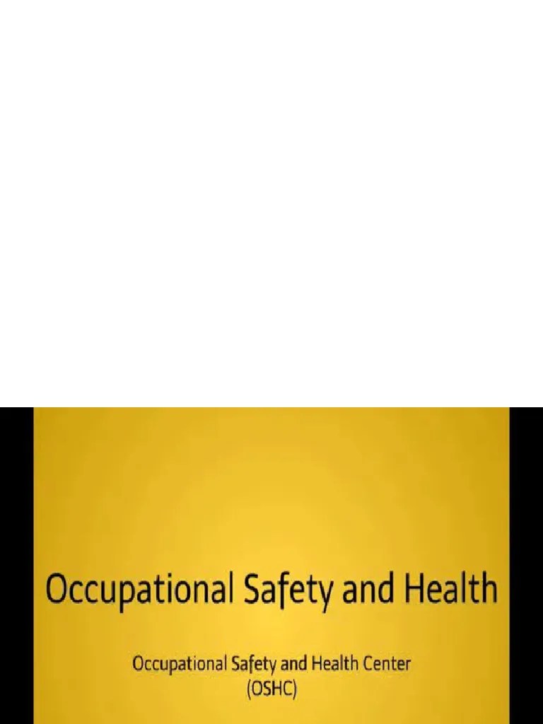 Ohs Pdf Occupational Safety And Health Hazards