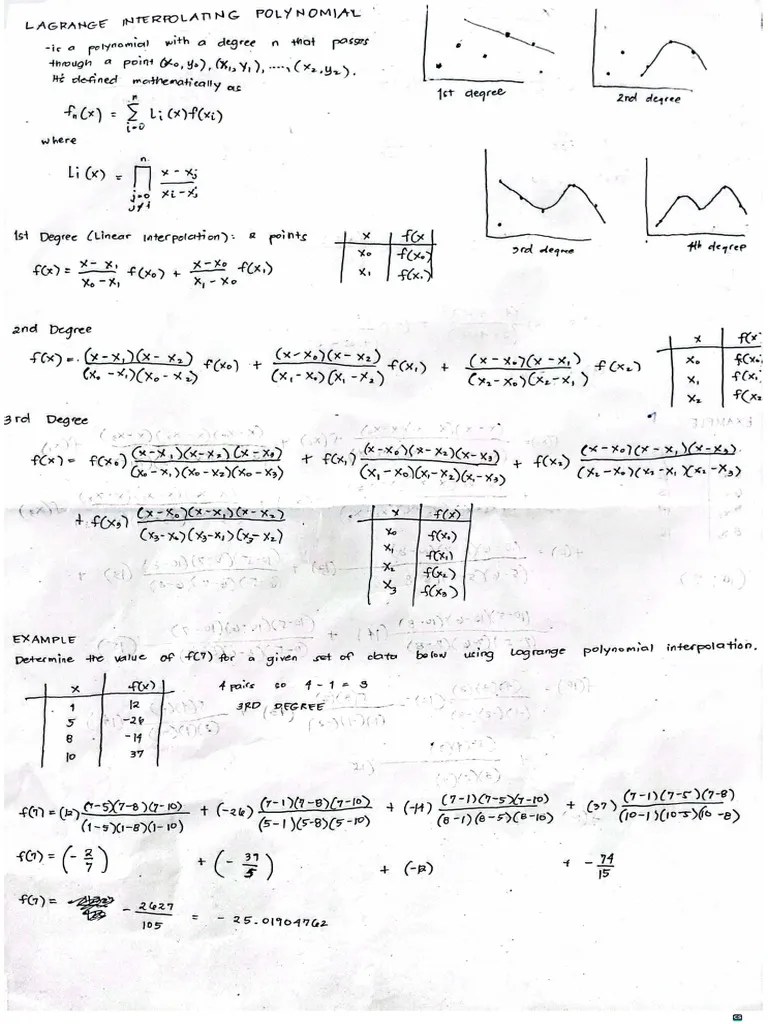 Lagrange Interpolating Polynomial Pdf