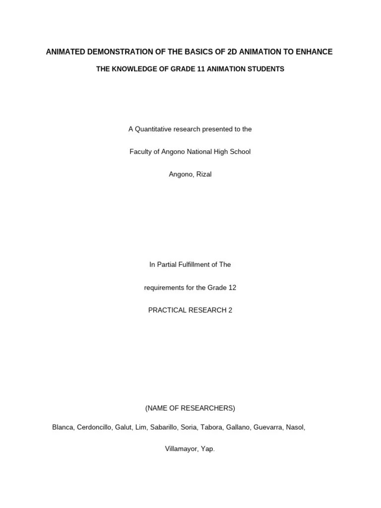 Animated Demonstration Of The Basics Of 2d Animation Pdf