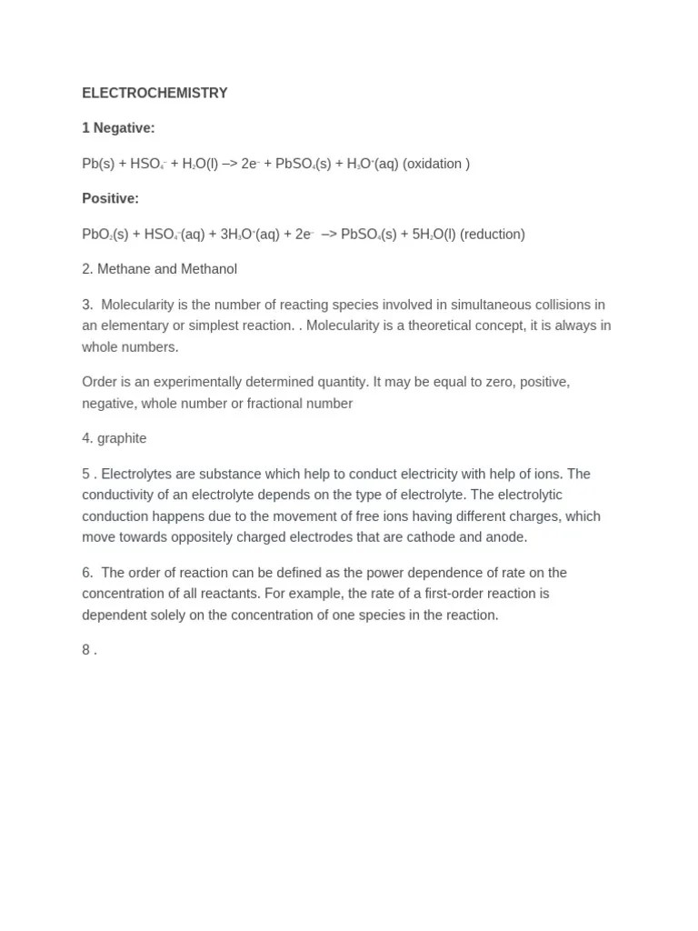 Electrochemistry Pdf