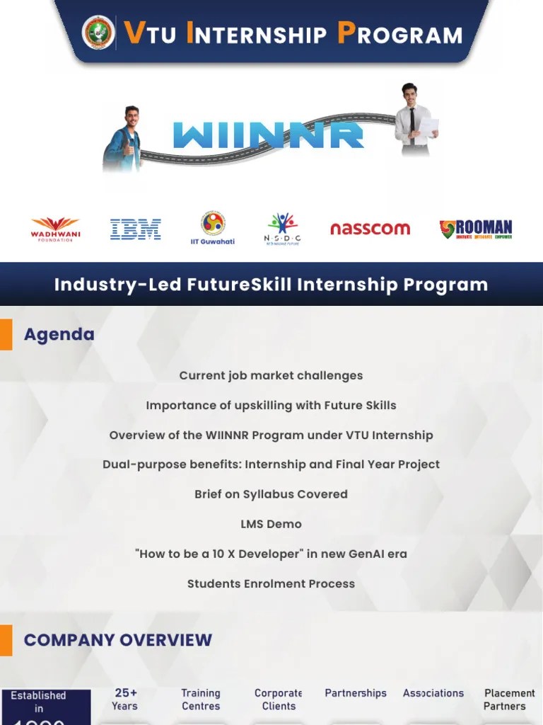Vtu Internship Program Wiinr Presentation Updated Pdf Electronic