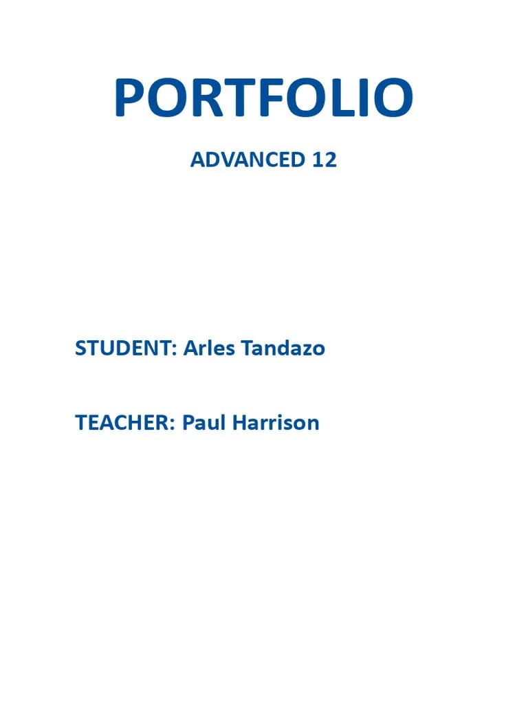 Portfolio Advanced 12 Pdf Water Water Pollution