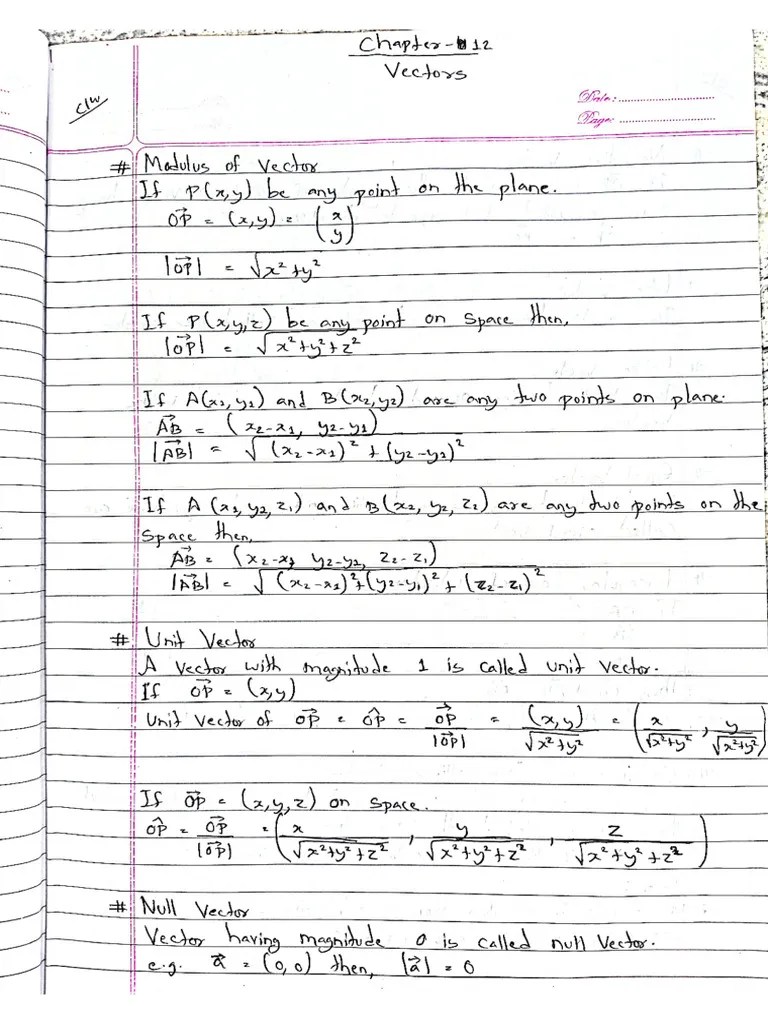 Class 11 Vectors Ex 12 1 Pdf