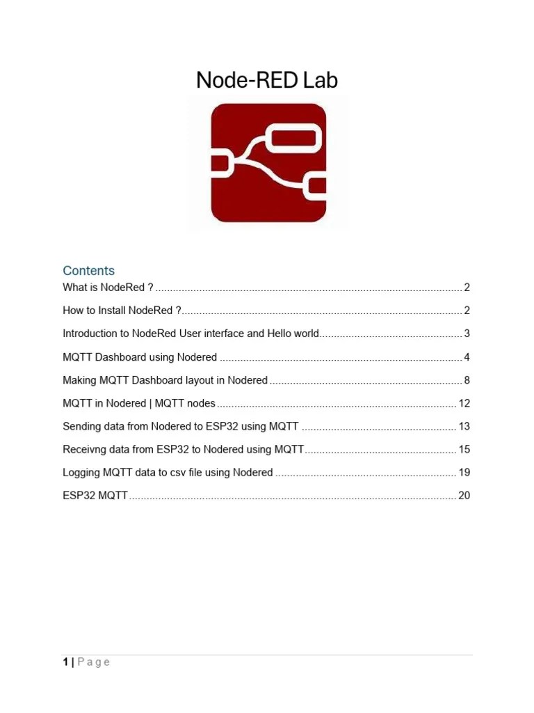 Node Red Lab Pdf Internet Of Things Operating System
