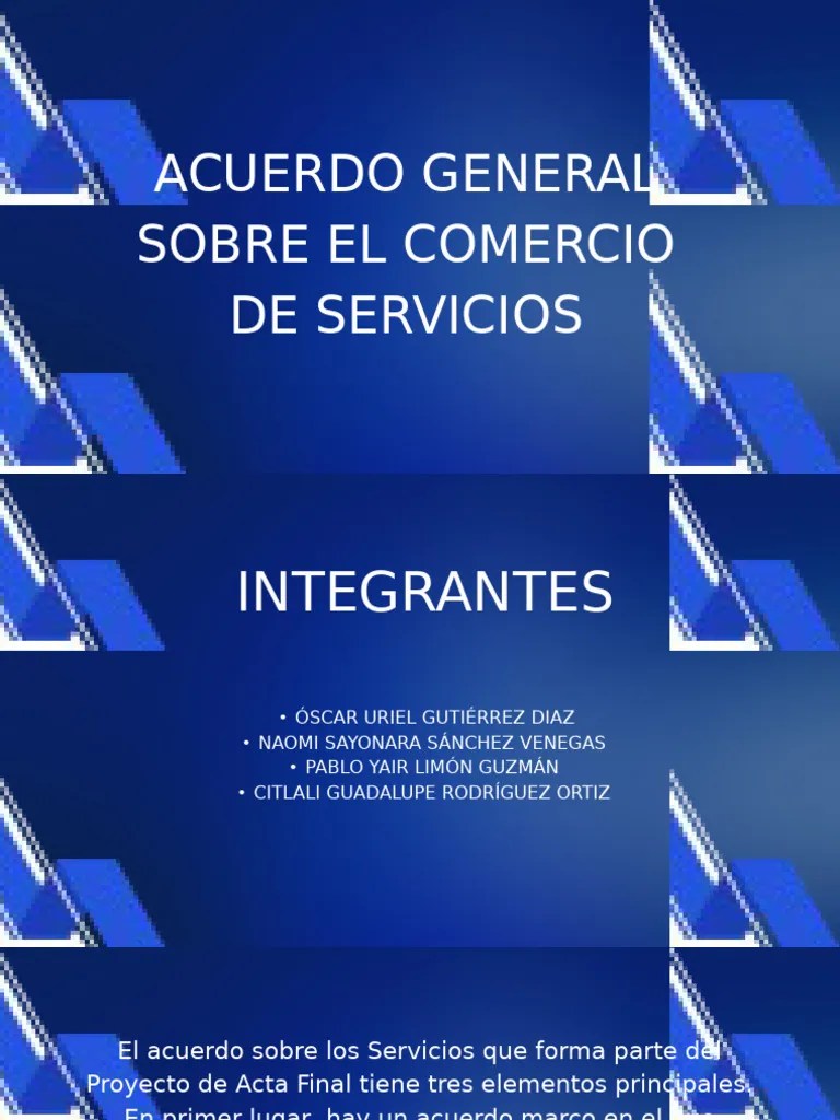 Acuerdo Sobre Comercio De Servicios Pdf