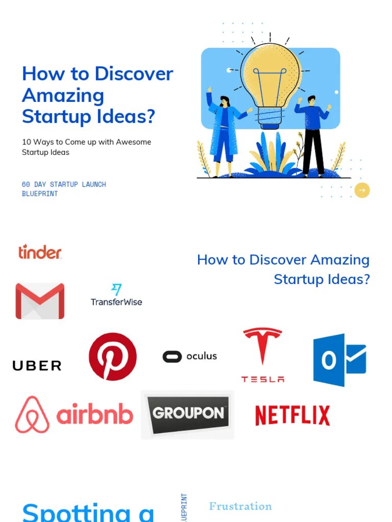 60 Day Startup Launch Blueprint How To Discover Amazing Startup Ideas