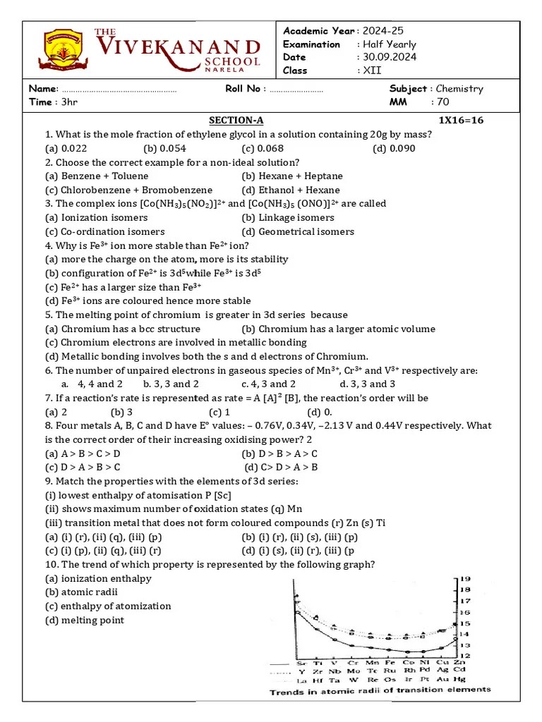Chem 12 Pdf Chemical Equilibrium Transition Metals