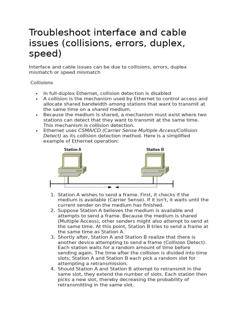 Troubleshoot Interface And Cable Issues Pdf Ethernet Electronics