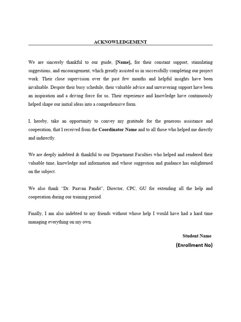 Acknowledgement 3 Pdf