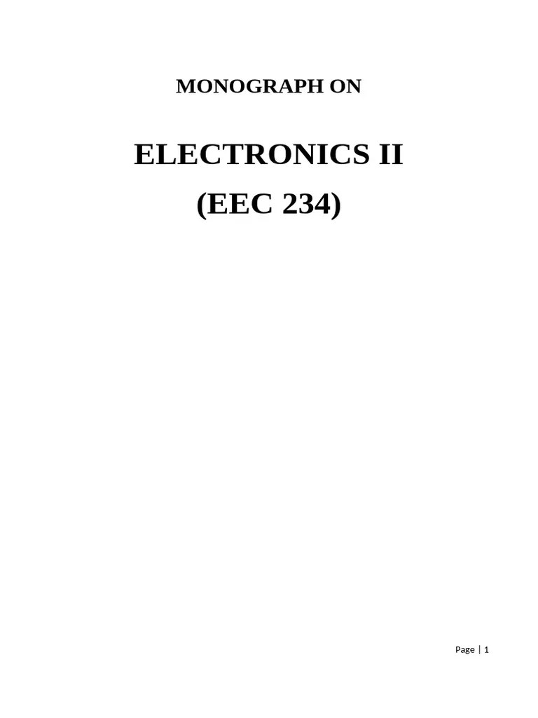 Electronics Ii Handbook Pdf Field Effect Transistor Amplifier