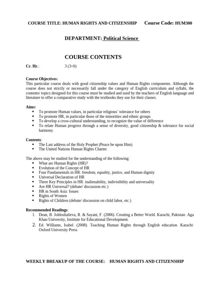 Human Rights And Citizenship Pdf Human Rights Rights