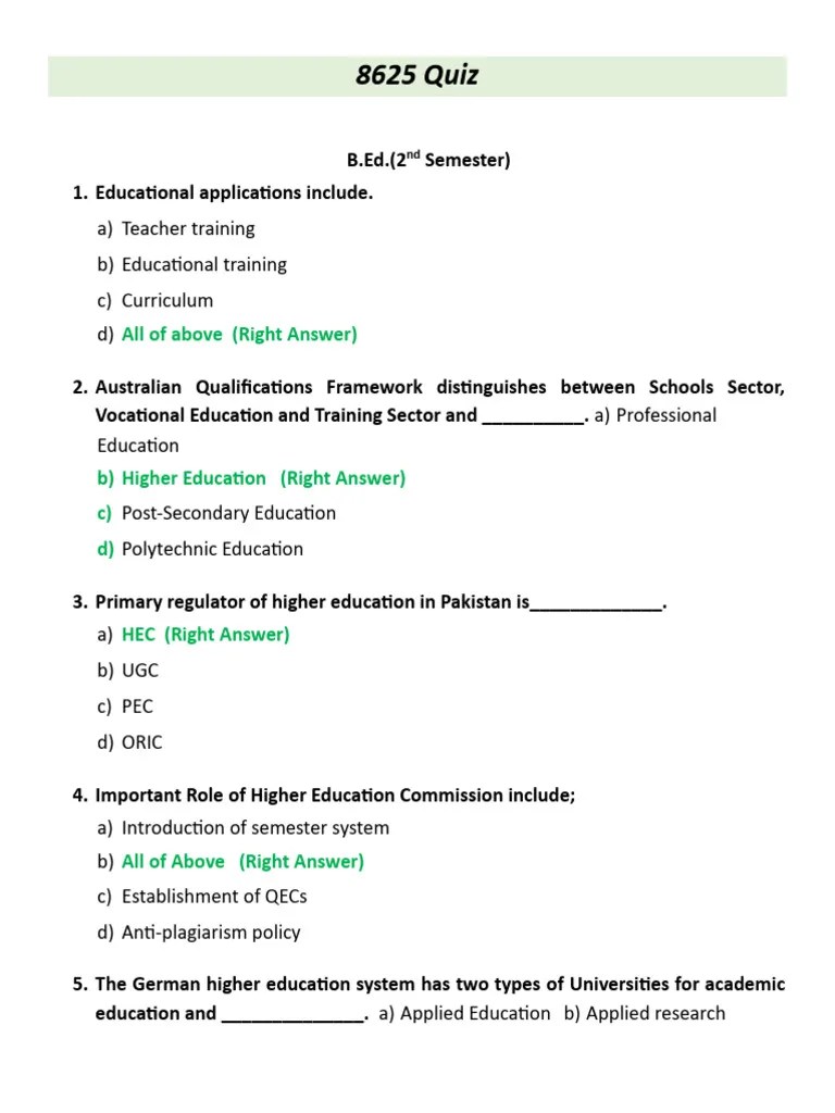8625 Quiz Pdf Teachers