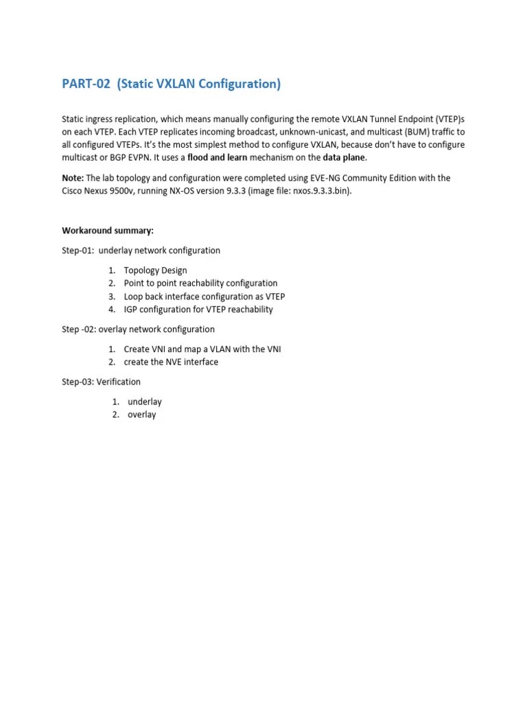Static Vxlan Configuration Guide Pdf Internet Protocols Data