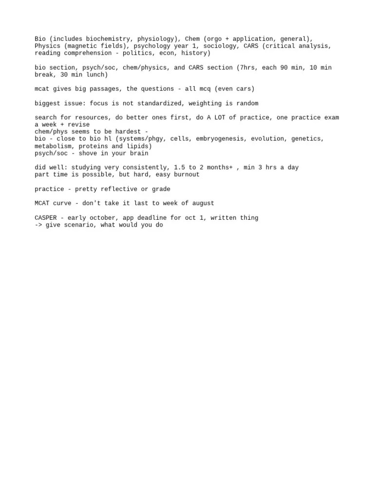 Mcat Notes Pdf