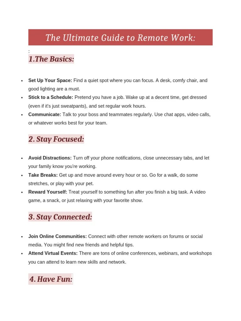 The Ultimate Guide To Remote Work1 Pdf
