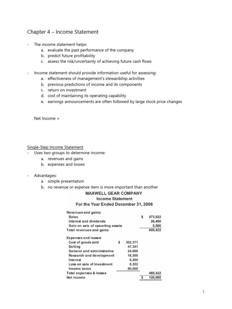 Chapter 4 1 Accounting Pdf Income Statement Income