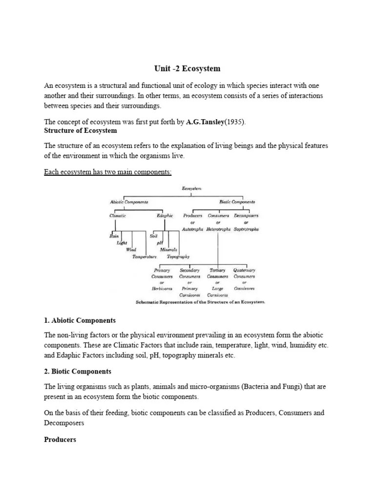 Evs Unit 2 Notes 1 Pdf Food Web Biomass Ecology