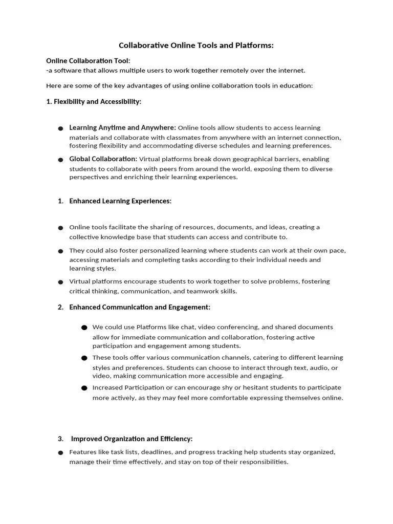 Effective Online Collaboration Tools Pdf Computing Software