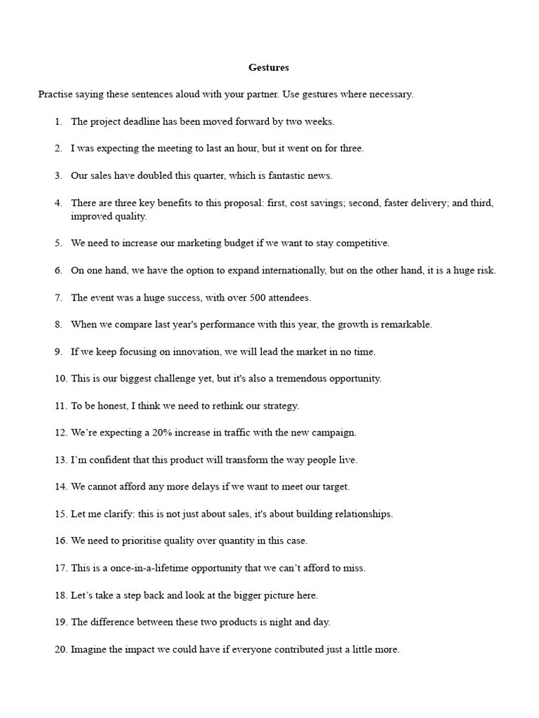 Gestures Practice | PDF