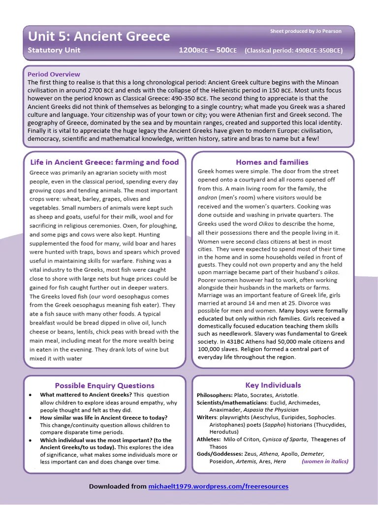 History 5 Ancient Greece Pdf Sparta Ancient Greece